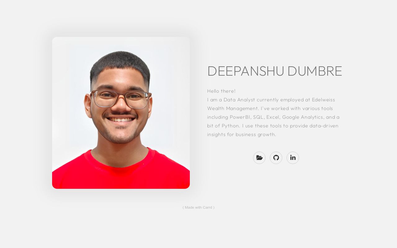 Deepanshu Dumbre | Data Portfolio